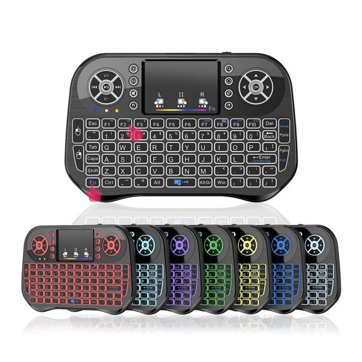 RGB Mini Wireless Keyboard + Bluetooth Dual Connection 2.4GHz Air ...