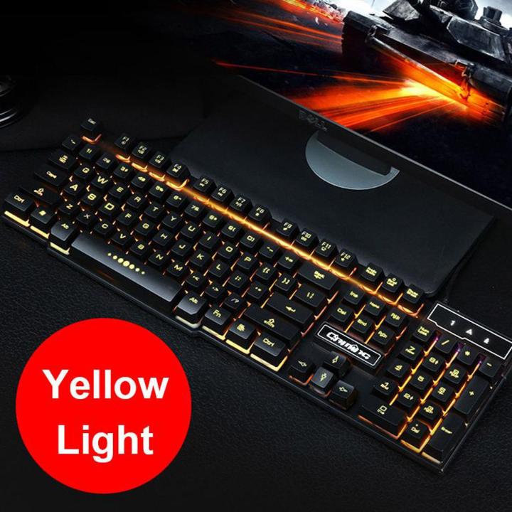 V8 Wired Rainbow / Yellow / 3 Colors LED Backlit Usb Ergonomic ...