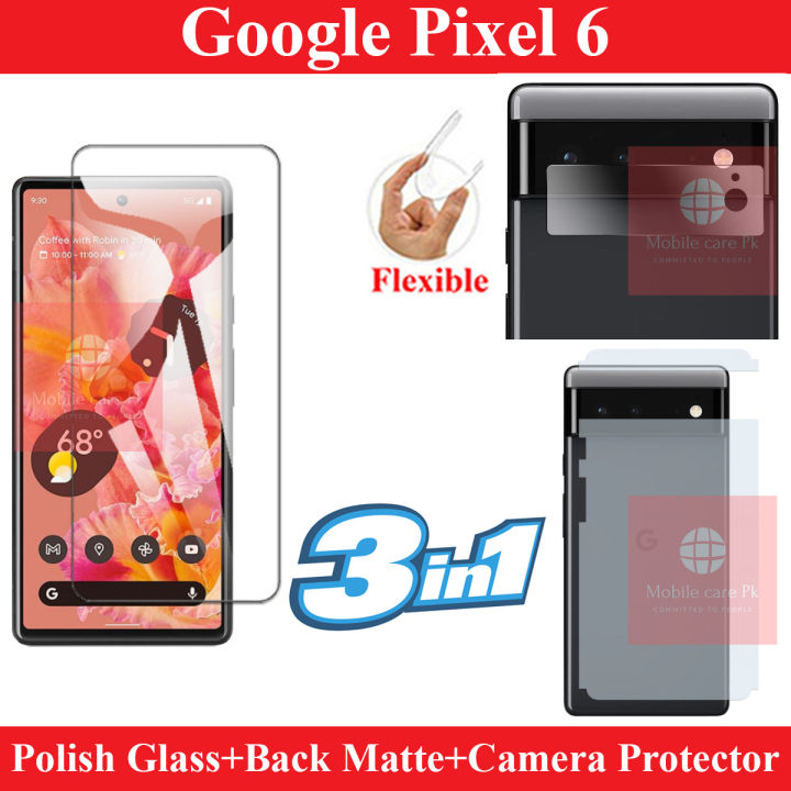 Google Pixel 6 Glass Protector Polish Screen Tempered + Back Protector ...