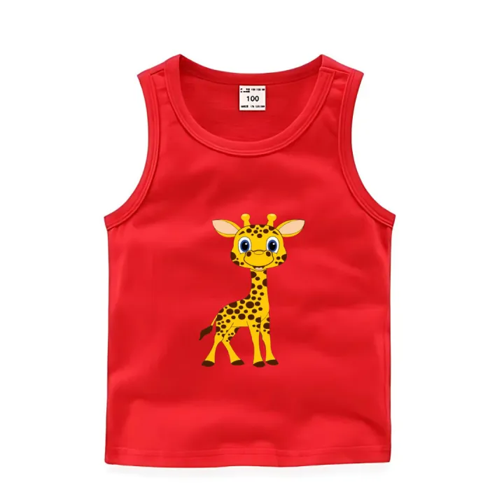 Kidsntees Printed Sando T-Shirt for Boys - Red Sleeveless T-shirt ...