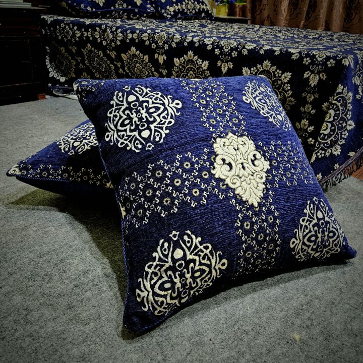 Sumptuous Velvet Jacquard Floor Cushion Covers - 28×28 Inch, Premium ...