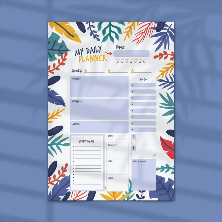 Daily Planner - To Do List - Daily Task Board on A3 size Card with ...