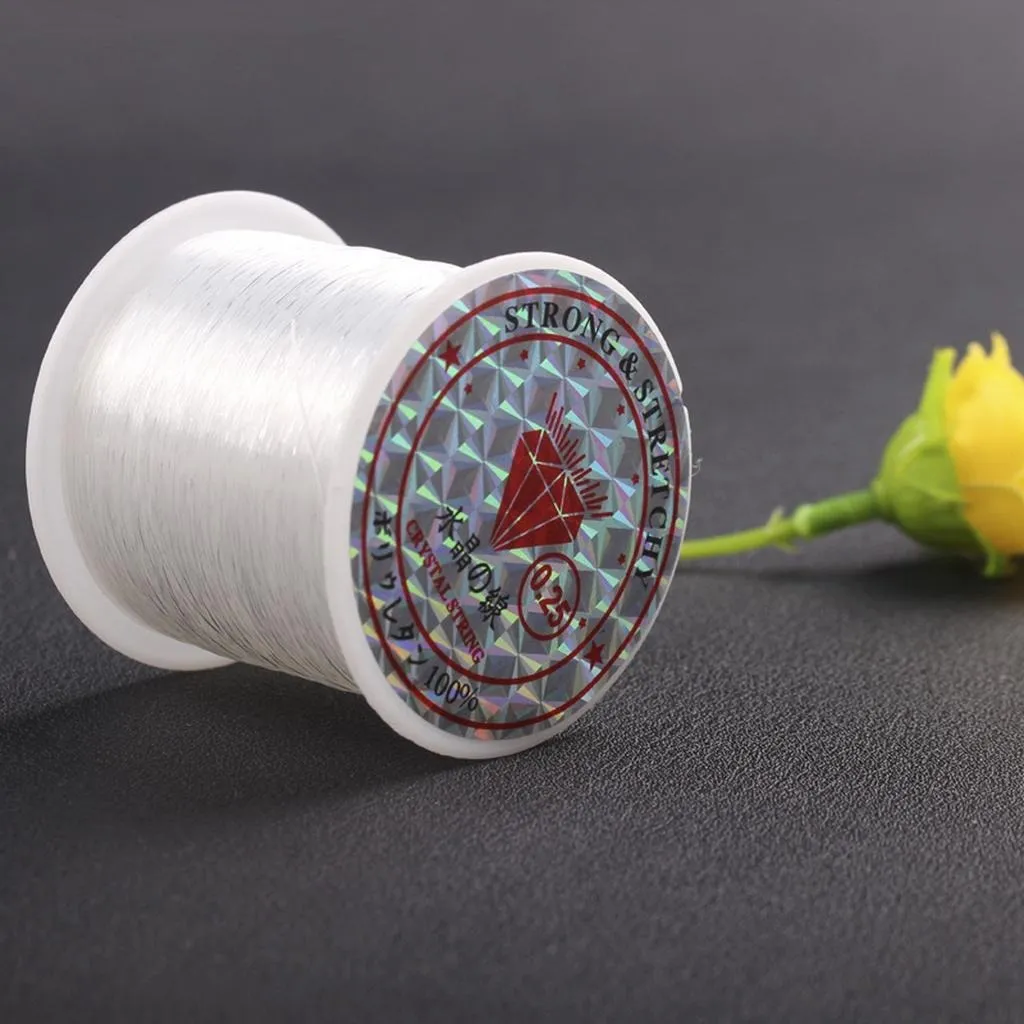 White Stretchy Elastic Crystal String Cord Thread for Jewelry Making ...