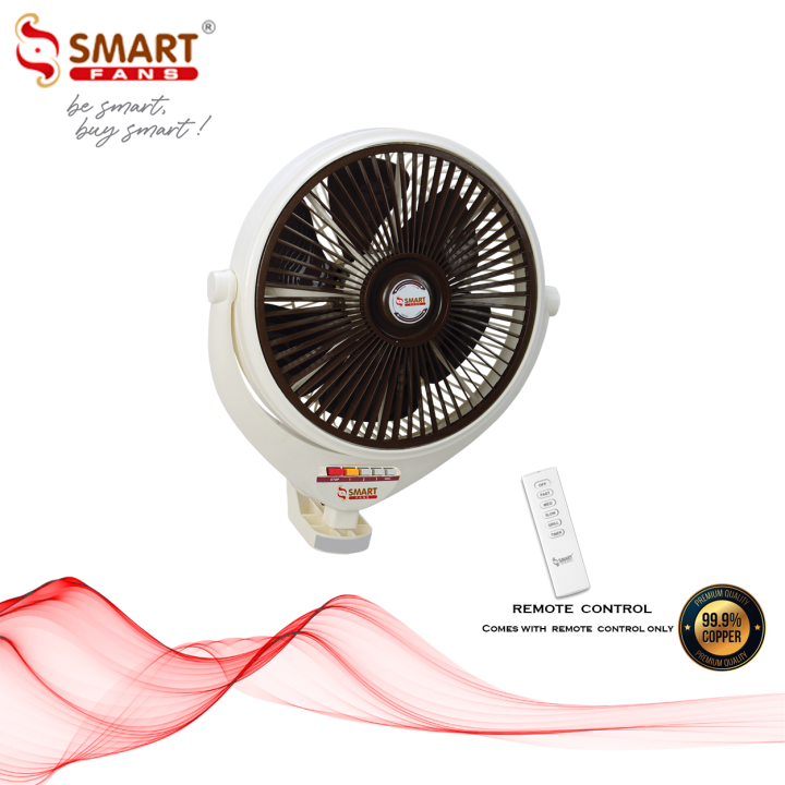 Smart Fans Louver Bracket Fan 14" Push Buttons Control Plastic-Off ...