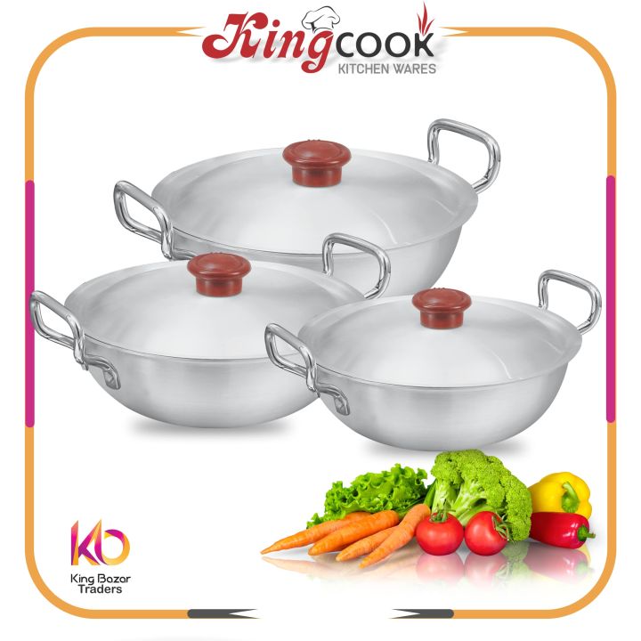 King Cook Baby Wok Karahi Set - Pack of 3 pcs | Premium Cookware Set ...