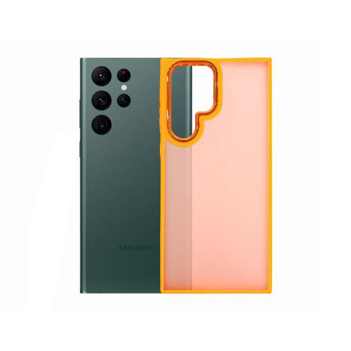 Samsung S22 Ultra Matte Colour Camera Chrome Ring Mobile Pouch (Yellow ...