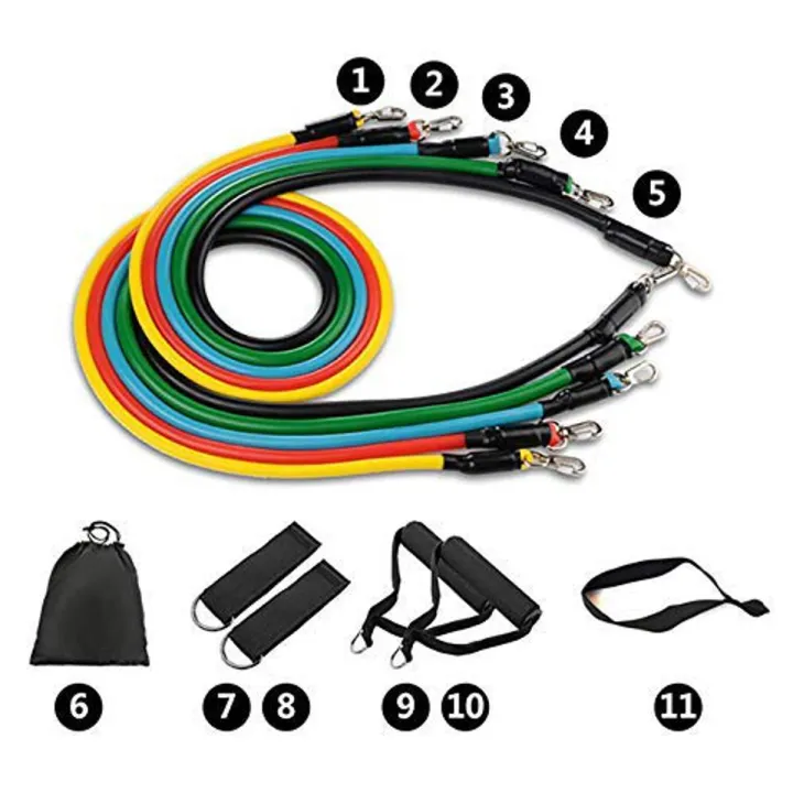 NW 1776 Fitness Rally puller Fitness band Chest expander 11-piece set ...