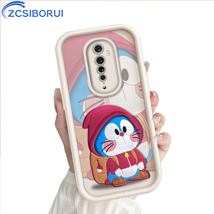 ZCSIBORUI for OPPO Reno 2 Back Cover Cute Red Coat Doraemon Pattern ...
