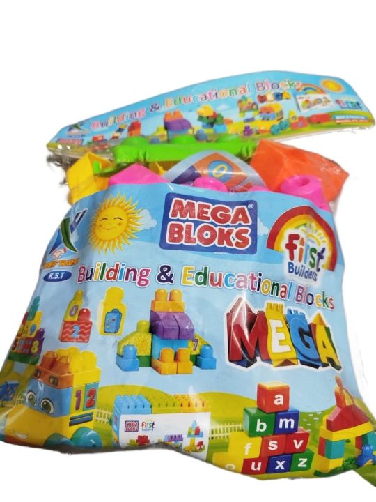 First Builders Mega Blocks Style Set | Large Building & Educational ...