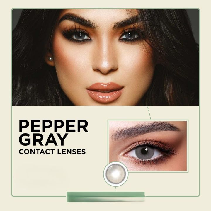Shade Name: Pepper Gray Big Eye Lenses Soft Colored Contact Lenses ...