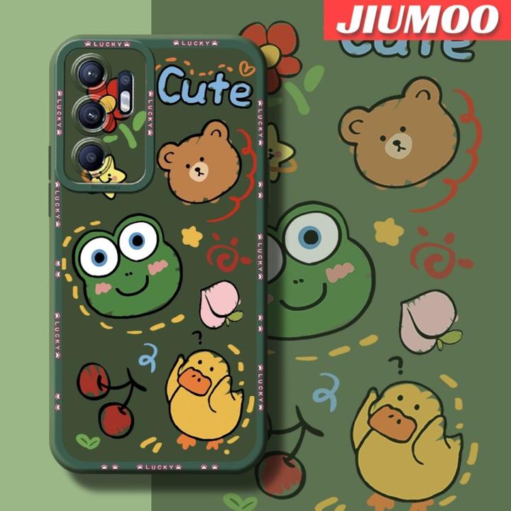 JIUMOO Case For OPPO Reno 6 4G Case Cartoon Cute Oil Frog Thin ...