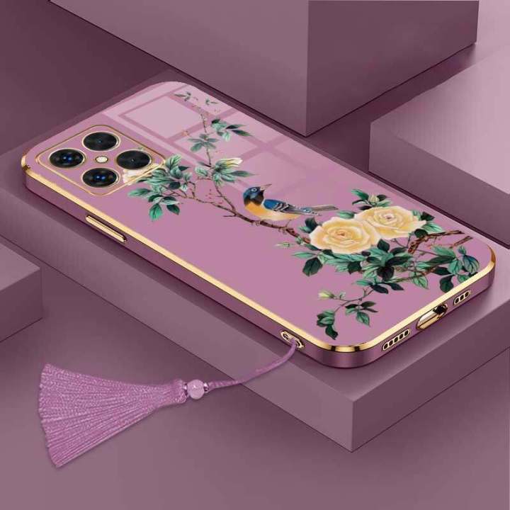 Casing For Huawei Honor X8 honor X8A Luxury flower and bird pattern ...