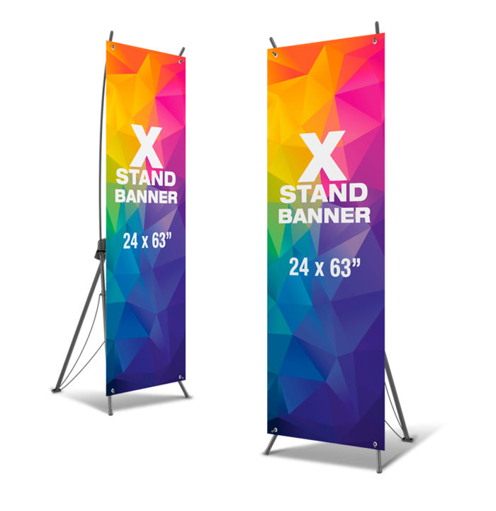 X-Standee banner Flex Stand 2'x5' Display Stand - Portable Marketing ...