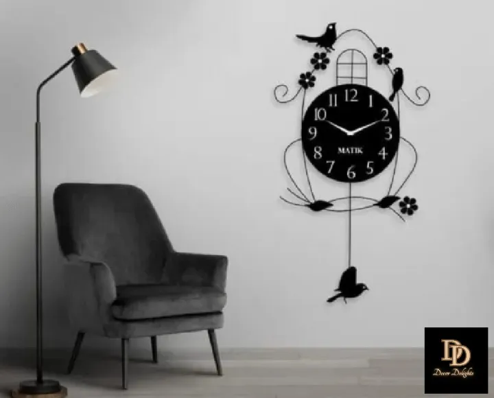 Pendulum wooden wall clock Bird Clock Living Room Wall Clock Bedroom ...