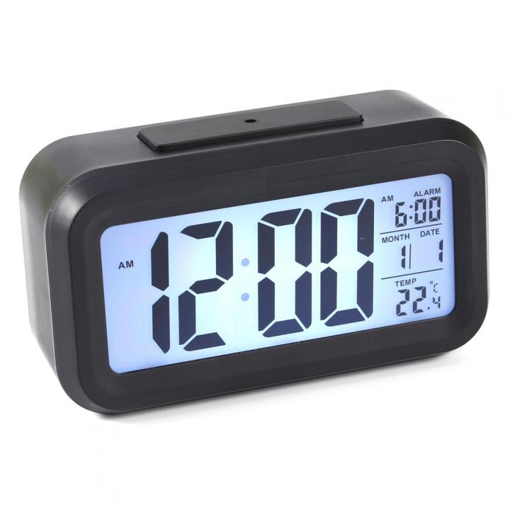 LED Backlight Di tal Snooze Desk Alarm Clock Temperature Calendar ...