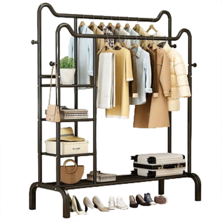 Clothes Dryer Rack with Shoes Racks Shelves / Removable Coat Dress ...