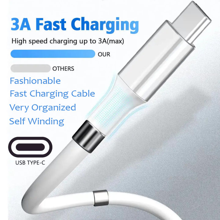 USB Type C to C Magnet PD Charge Cable Self Winding USB Charger Cord ...