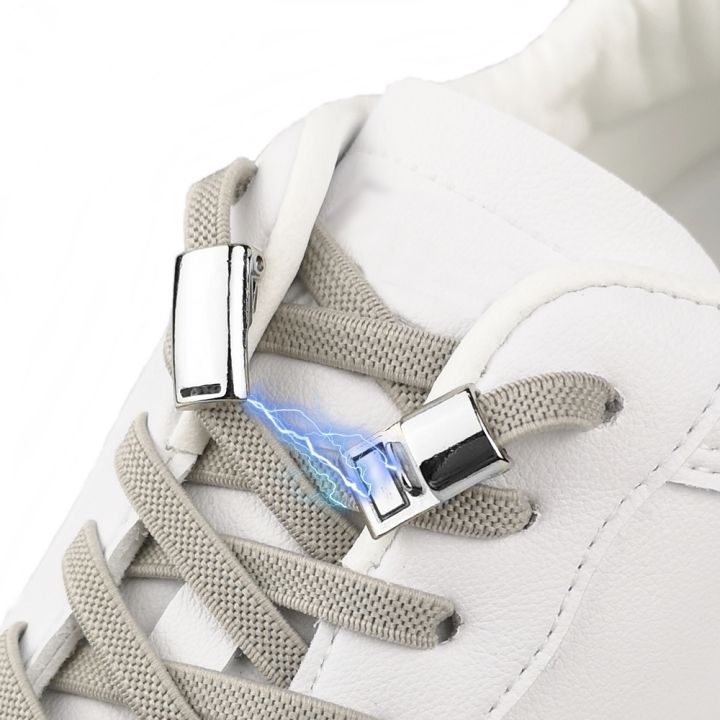 Lsgs 1pair magnetic shoelaces sneakers elastic shoelace metal lock Lazy ...