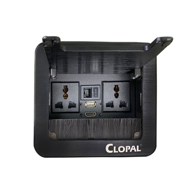Tabletop Brush Flip Connectivity Box, Technology Box, Conference Table ...