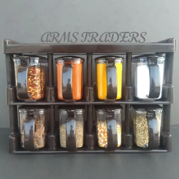Galaxy Masala Rack with spoon Dark Brown Spice Rack Kitchen Rack Masala ...
