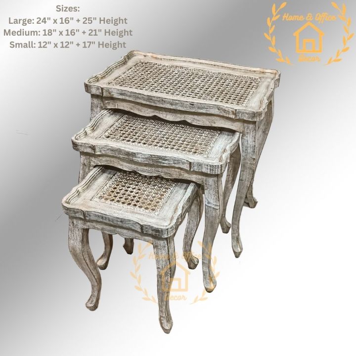 Home & Office Decor | Set of 3 Hand Painted Chalk Finished Nesting ...