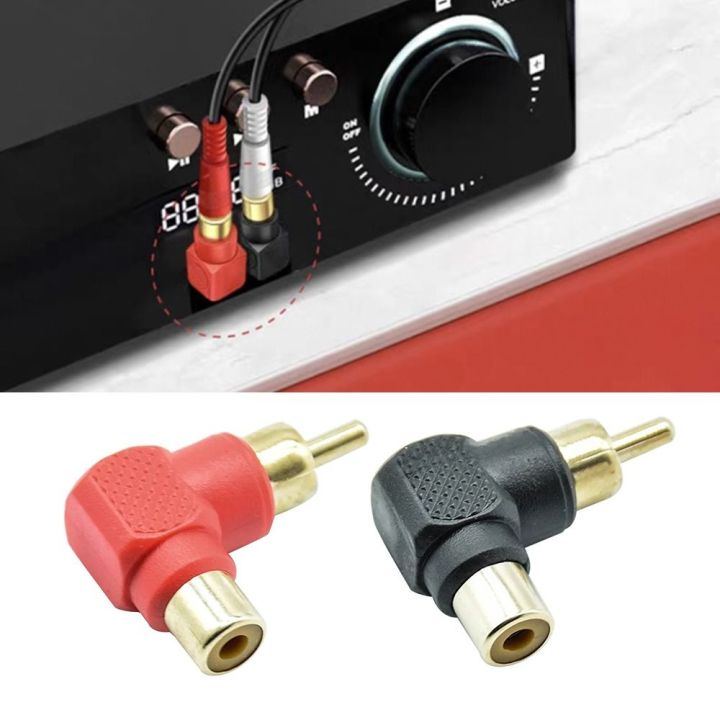 Lotus RCA Plug 90 Degree RCA Right Angle Connector L-shaped M/F Male To ...