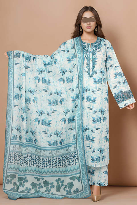 Saya Unstitched 3 Piece For Women and Girls - Embroidered Lawn ...