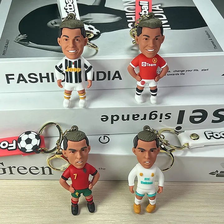 1PC Football Ronaldo Player Figure Soccer Star Keychain Bag Pendant ...