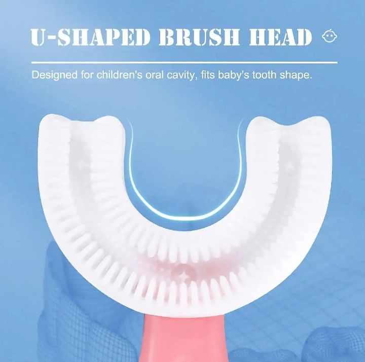 U Shaped Toothbrush Whole Mouth With Silicone Bristles Massage Tooth ...