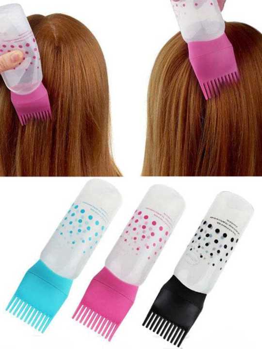 Silicone Hair Oil Applicator Comb Bottle | Scalp Massager Applicator ...