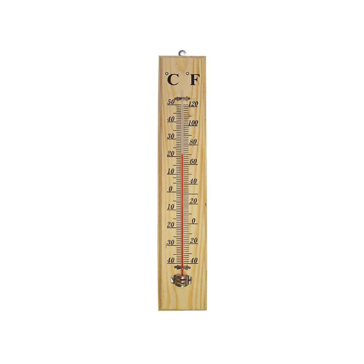 INDOOR - OUTDOOR THERMOMETER WOODEN VERTICAL With Fahrenheit And ...