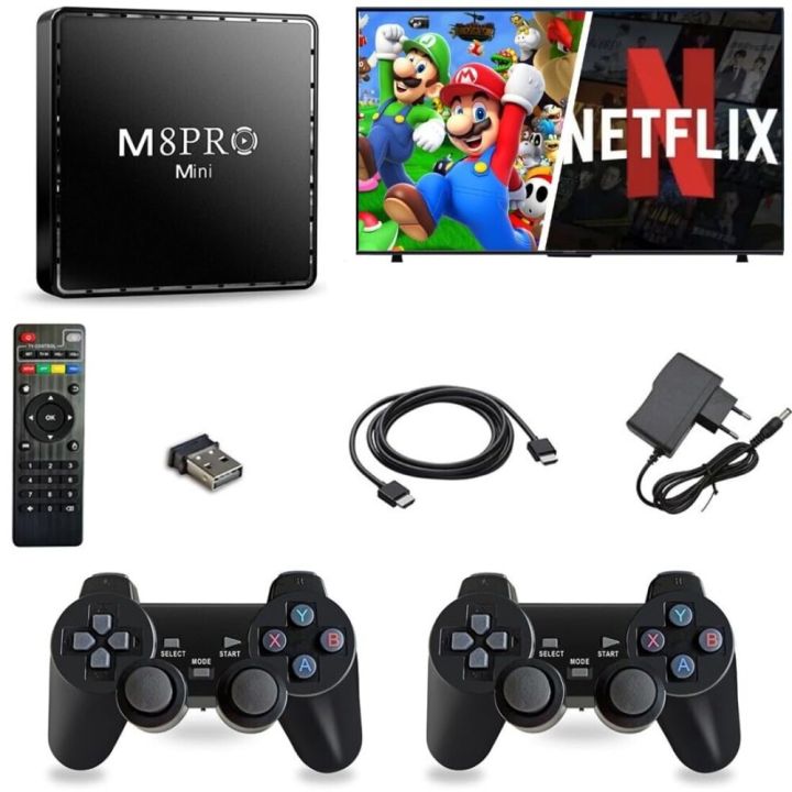 M8 Pro Mini Game Player Android 10.0 TV Box + 10000 Games - 64GB - WiFi ...