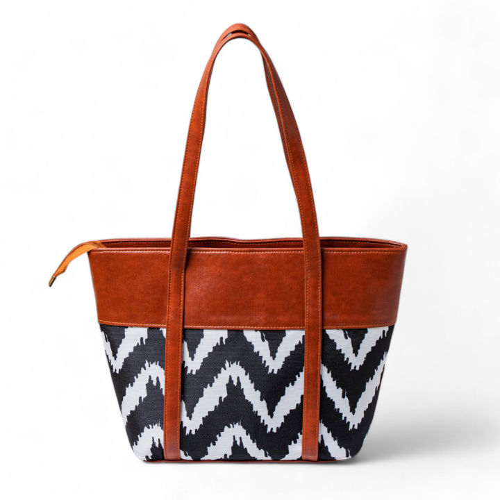 HBH Dazzle Shoulder Bag for Women – Brown Canvas/Print (Blue Flower ...