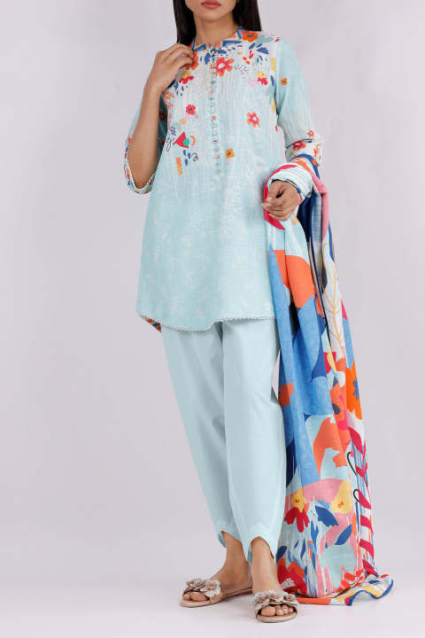 Saya Unstitched Printed Khaddar 3 Piece Un-Stitched 3-Piece For Women ...