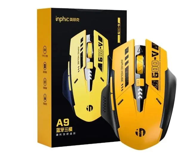 INPHIC A9 Wireless Bluetooth Silent Mouse, Five-level DPI Adjustable ...