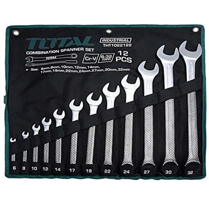 ZT - TOTAL (INDUSTRIAL - PRC) - THT1022122 - COMBINATION SPANNER SET (12 PCS) - 6-32mm | Daraz.pk
