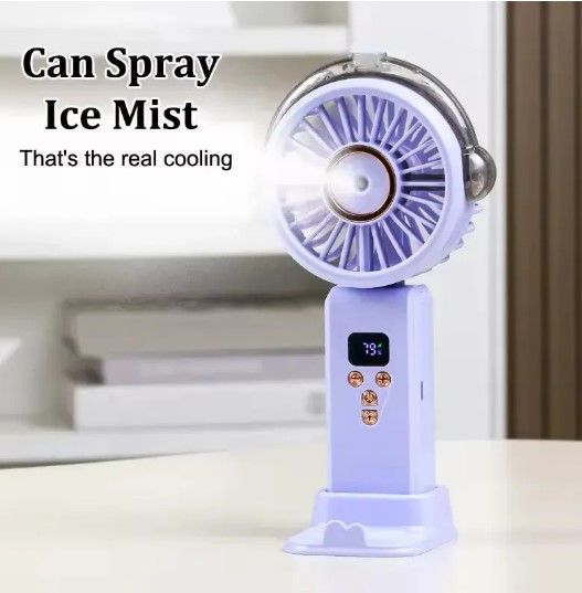 Spray Folding USB Chargeable cooling Fan with LED Power Display | Daraz.pk