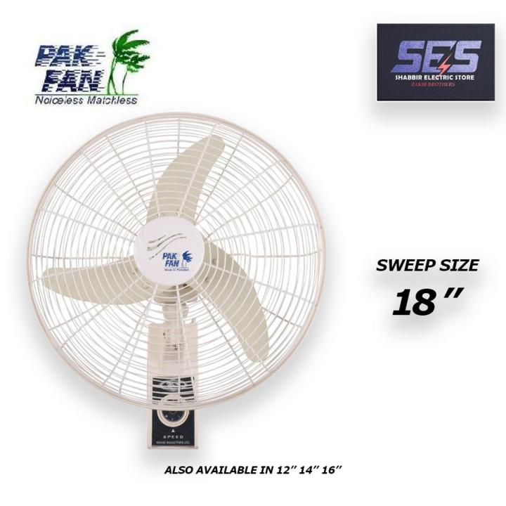 Pak Fans Wall Mounted Bracket Fan - Classic Model 18" - Copper Winding ...