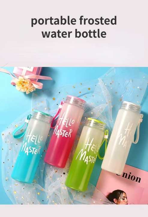 Hello master 400ml Colorful Glass Water Bottles For Girls Boys ...