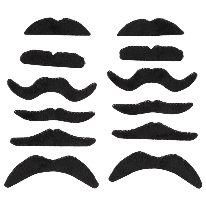 Spreeshop 12 Pack Self Adhesive Assorted Fake Moustache / Mustache Set ...