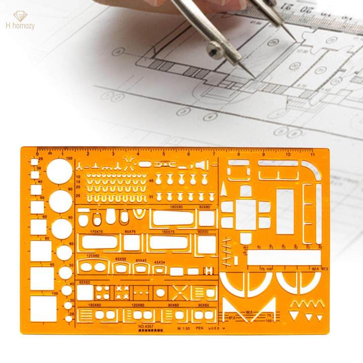 Architecture Templates Ruler Stencil Drafting Tools 1:50 Scale ...