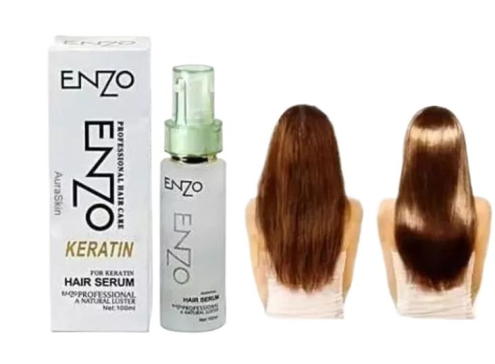 Enzo Keratin Hair Straightening Serum Frizzy Damaged Hair Smooth Hair - 100 Ml | Daraz.pk