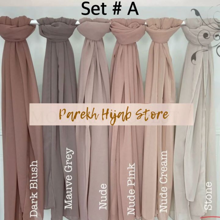 (Pack Of 4)Trending Modern Modest Plain Imported China Chiffon ...