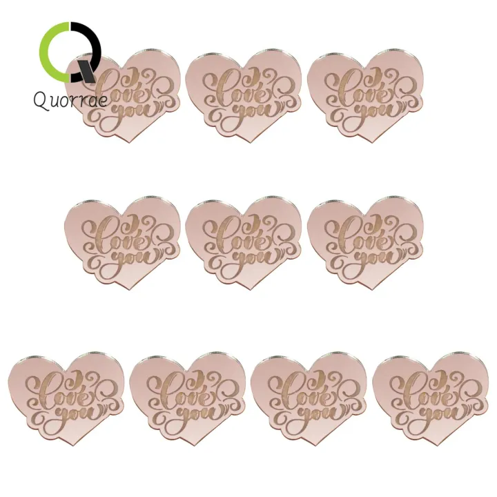 Quorrae Cake Embellishments 10 Pcs Heart-shaped Cupcake Toppers for ...