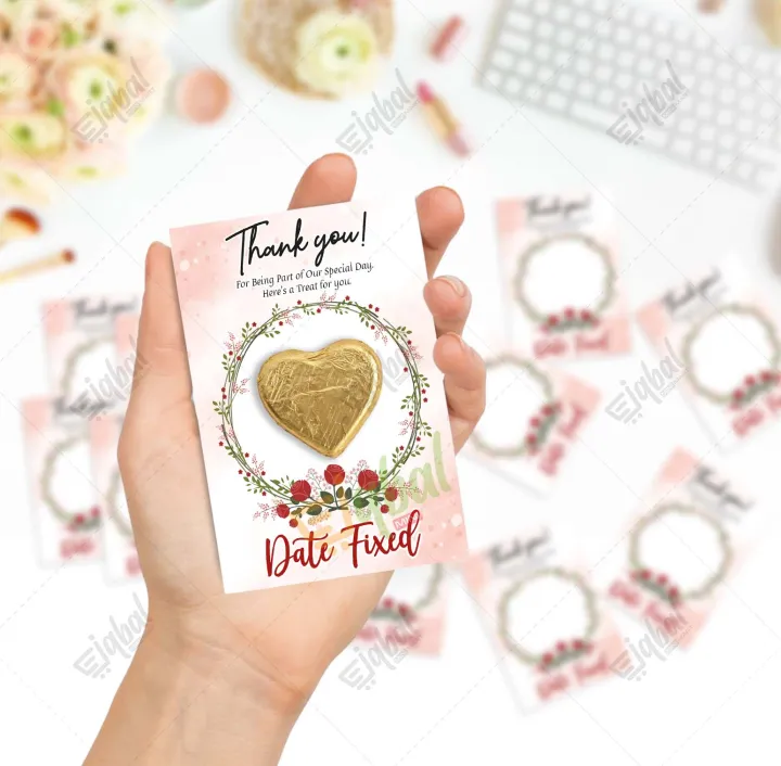 Date Fixed Favor Cards, Pack of 10 without Chocolate Cards, Wedding ...
