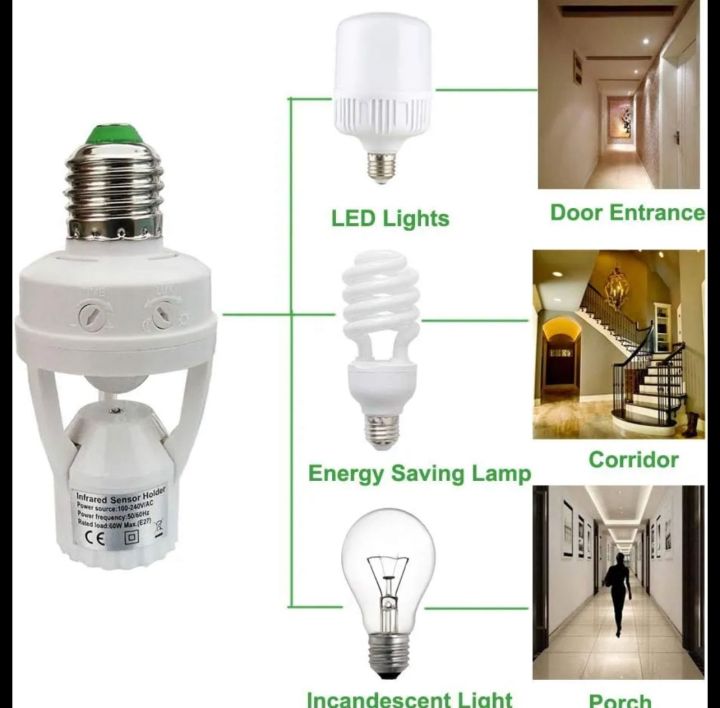 Motion Sensor Bulb Socket | Automatic LED Bulb Holder with Motion ...