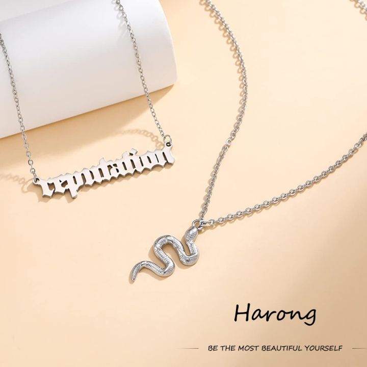 Taylor the Swift Reputation Snake Necklace Stainless Steel Double ...