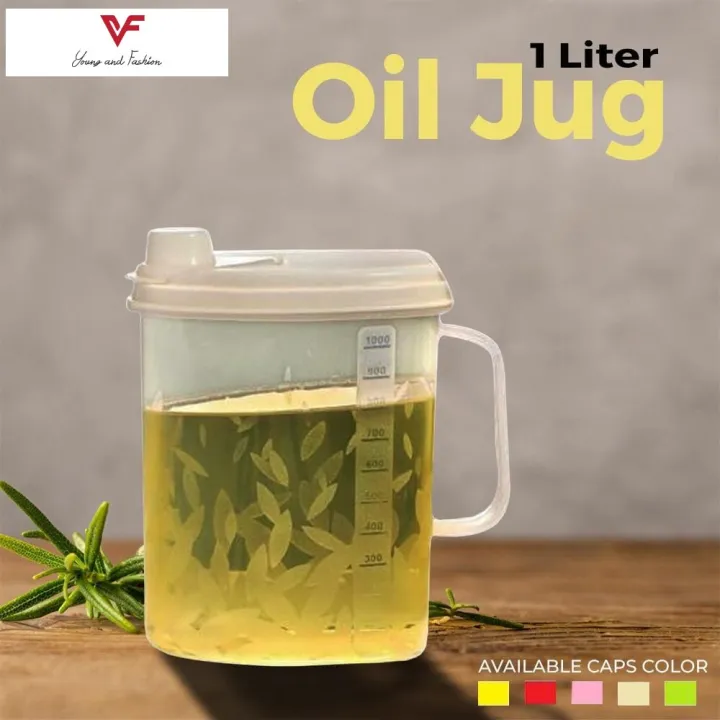 PACK OF 2 Oil Jug 1 LTR Plastic Oil Jugs High Quality Clear Plastic ...