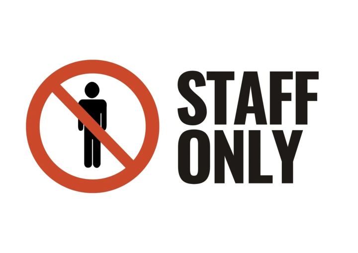 Staff Only, Only Staff Allowed sign stickers, Warning Stickers A4 Size ...