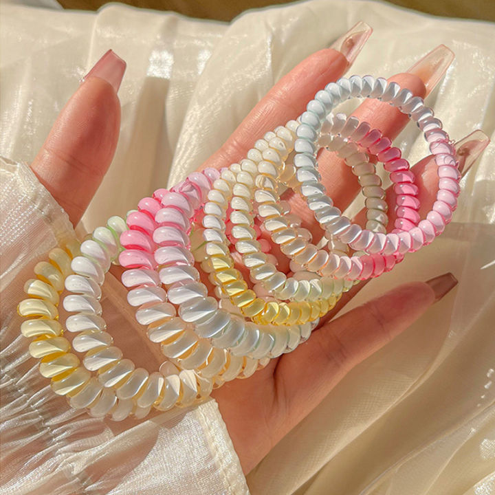Color Gradient Phone Thread Scrunchie 2024 New High Stretch Hair Rope ...